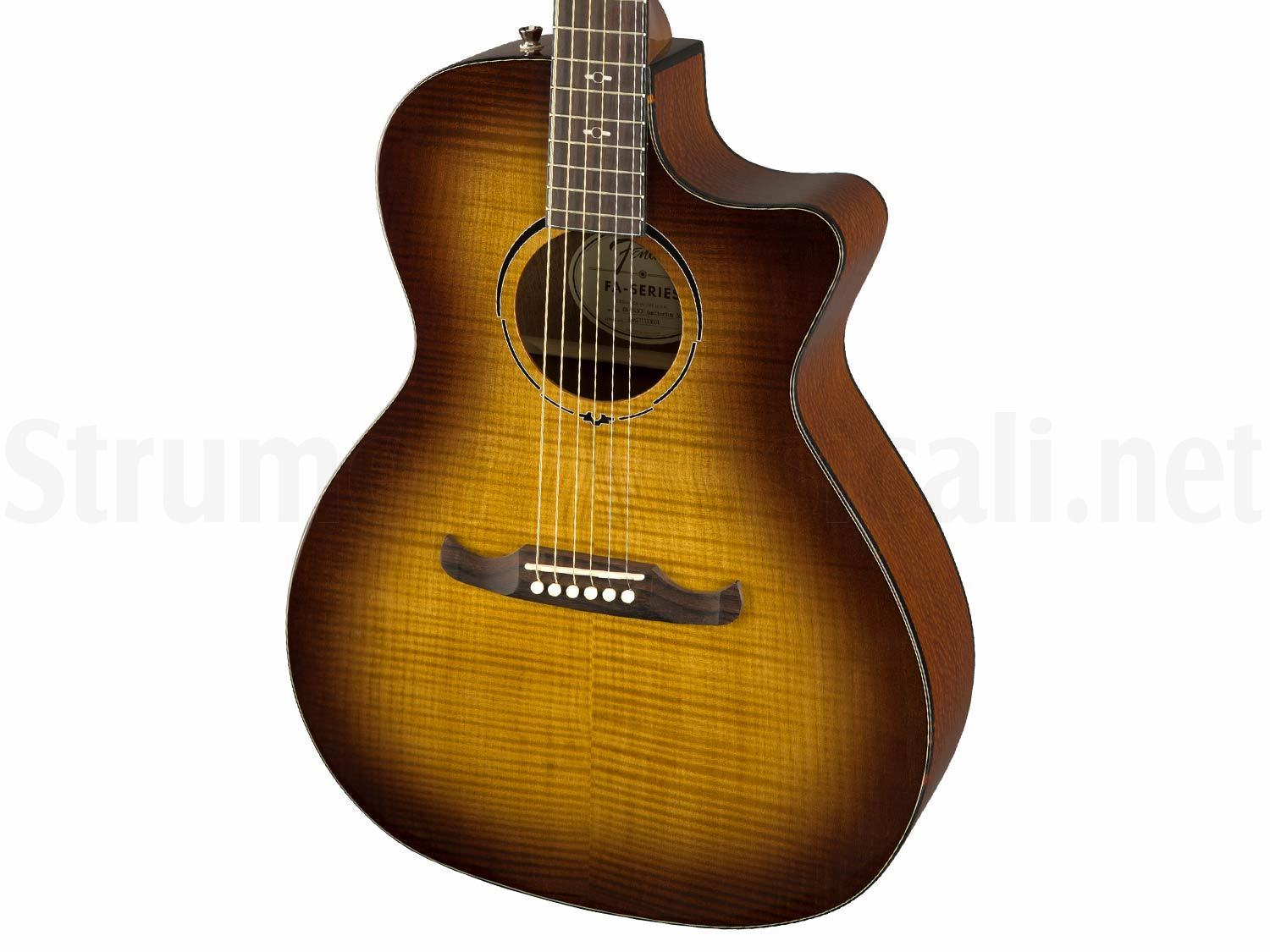 FENDER FA-345CE Auditorium LR 3-Tone Tea Burst | Strumenti Musicali .net
