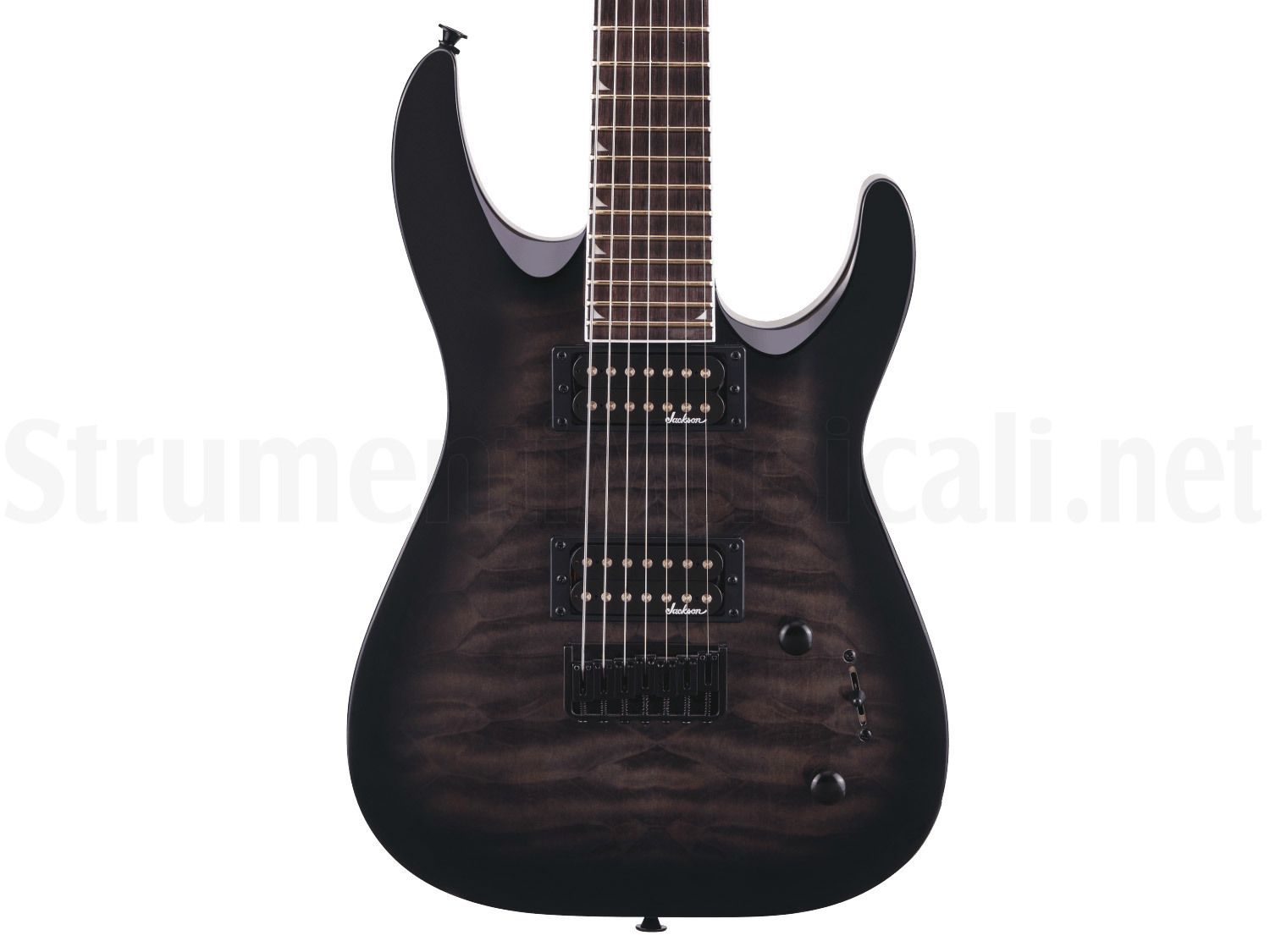 JACKSON JS22-7 Dinky DKA Arch Top AH QM Transparent Black Burst ...