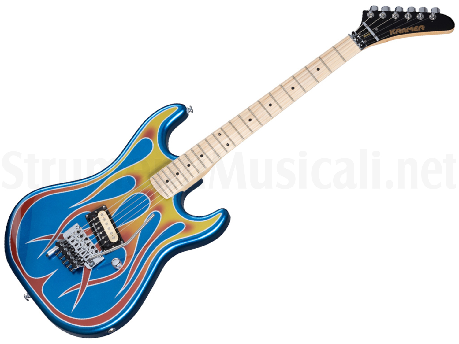 KRAMER Baretta "Hot Rod" Blue Sparkle with Flames with Soft Case ...