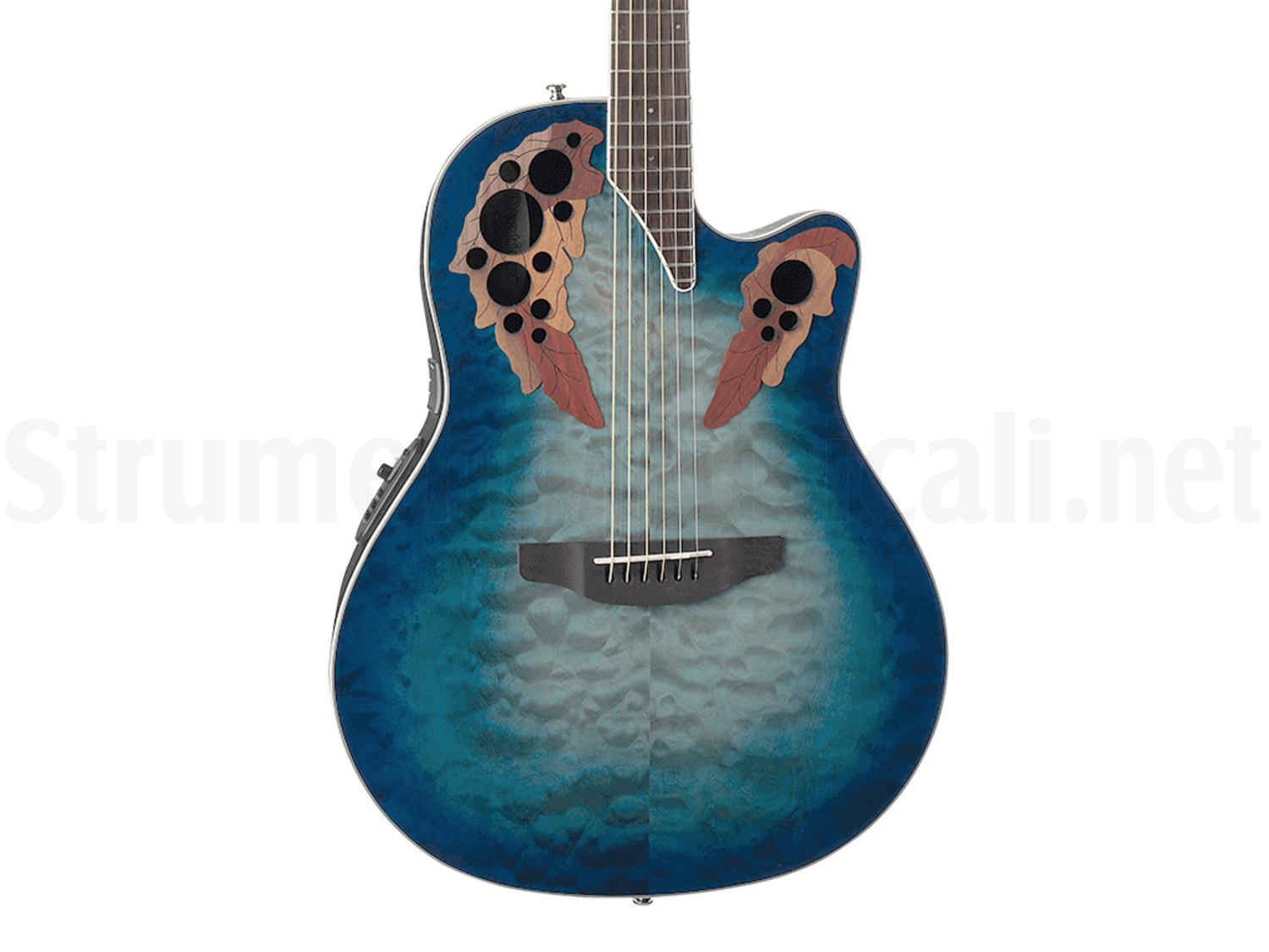 OVATION CE48P-RG Celebrity Super Shallow Caribbean Blue/Natural Burst ...