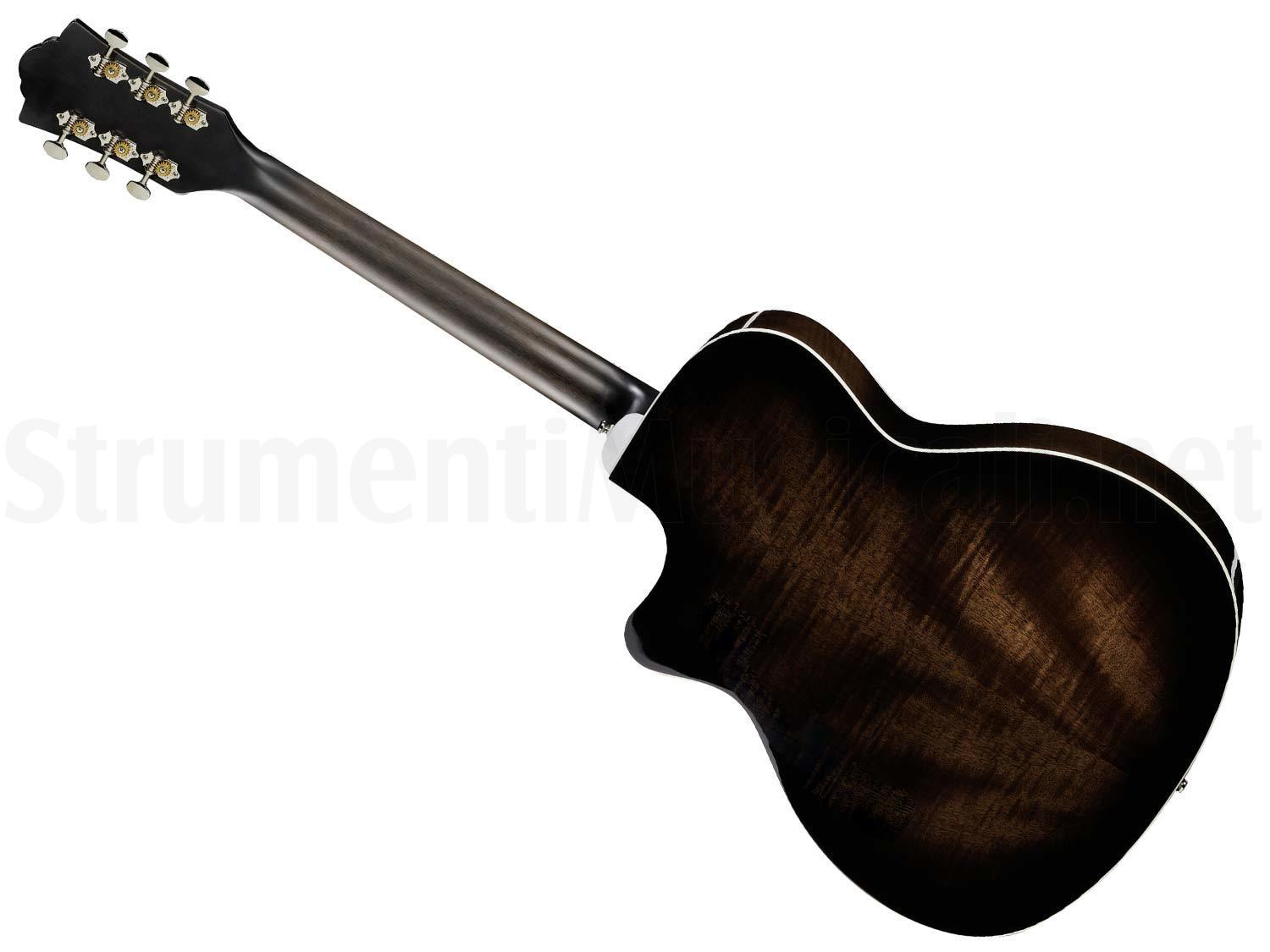 GUILD OM-260CE Deluxe Flamed Mahogany Transparent Black Burst ...