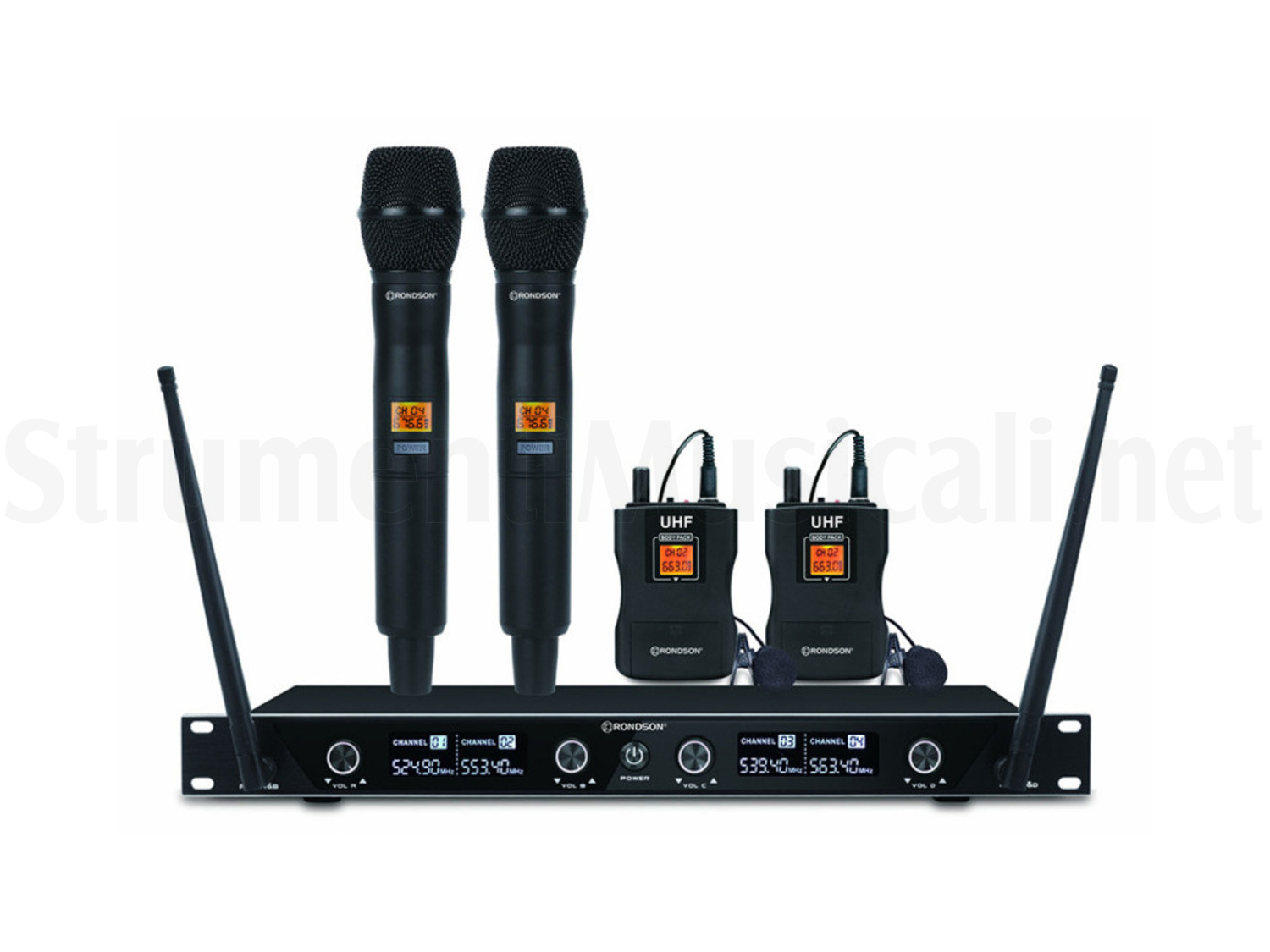 RONDSON BE-1040/2Mic/2BP-1 (506.0/517.5/531.0/546.5MHz) | Strumenti Musicali .net