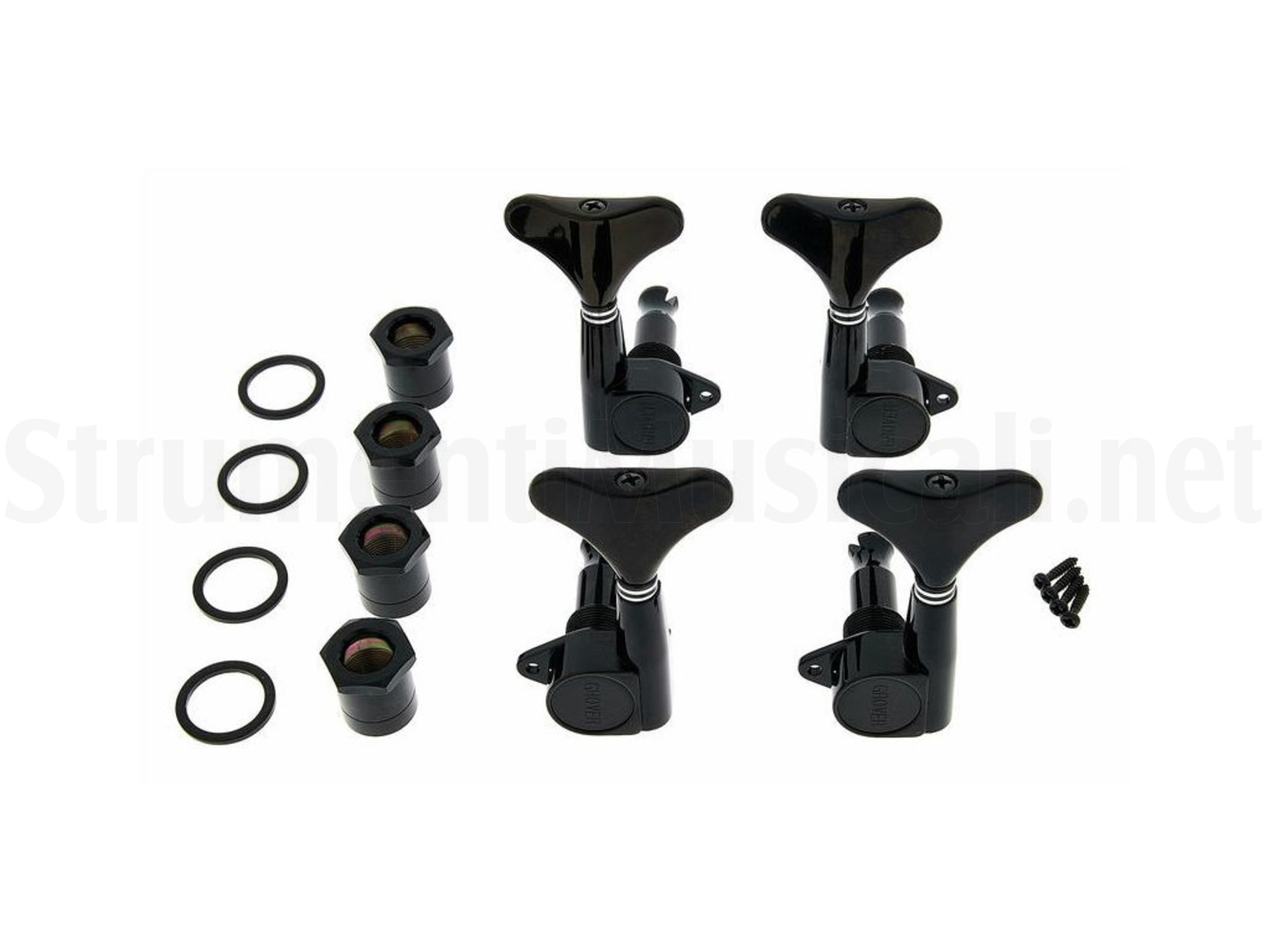 GROVER 144BC Mini Bass Tuners Black Chrome | Strumenti Musicali .net