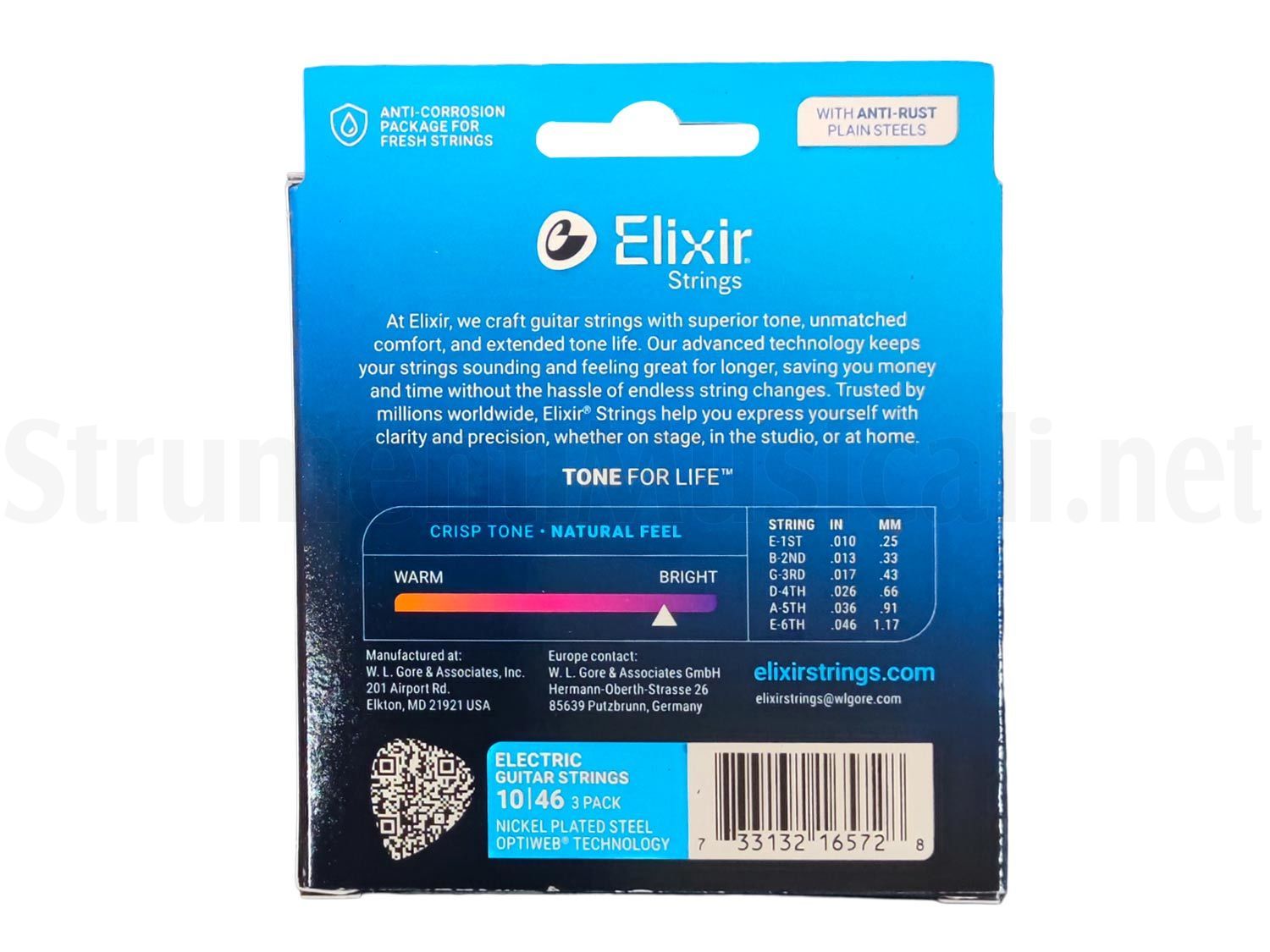 ELIXIR 3x Pack 16572 Electr Nickel Plated Steel Optiweb a Roma e Milano