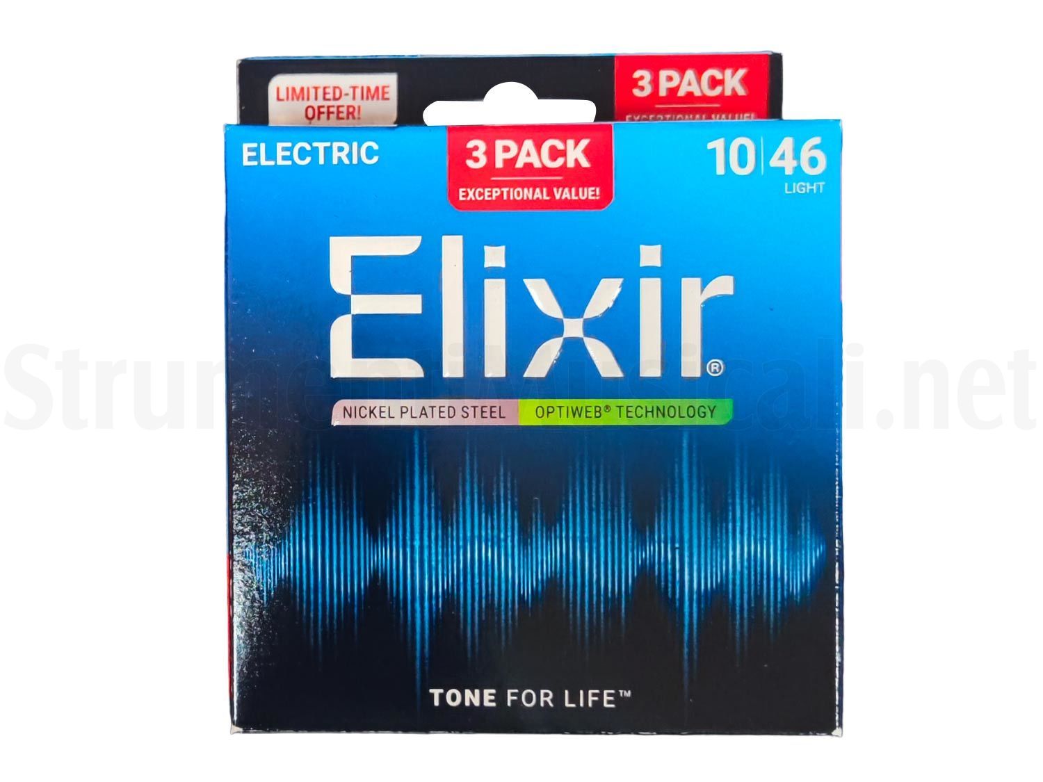ELIXIR 3x Pack 16572 Electr Nickel Plated Steel Optiweb a Roma e Milano