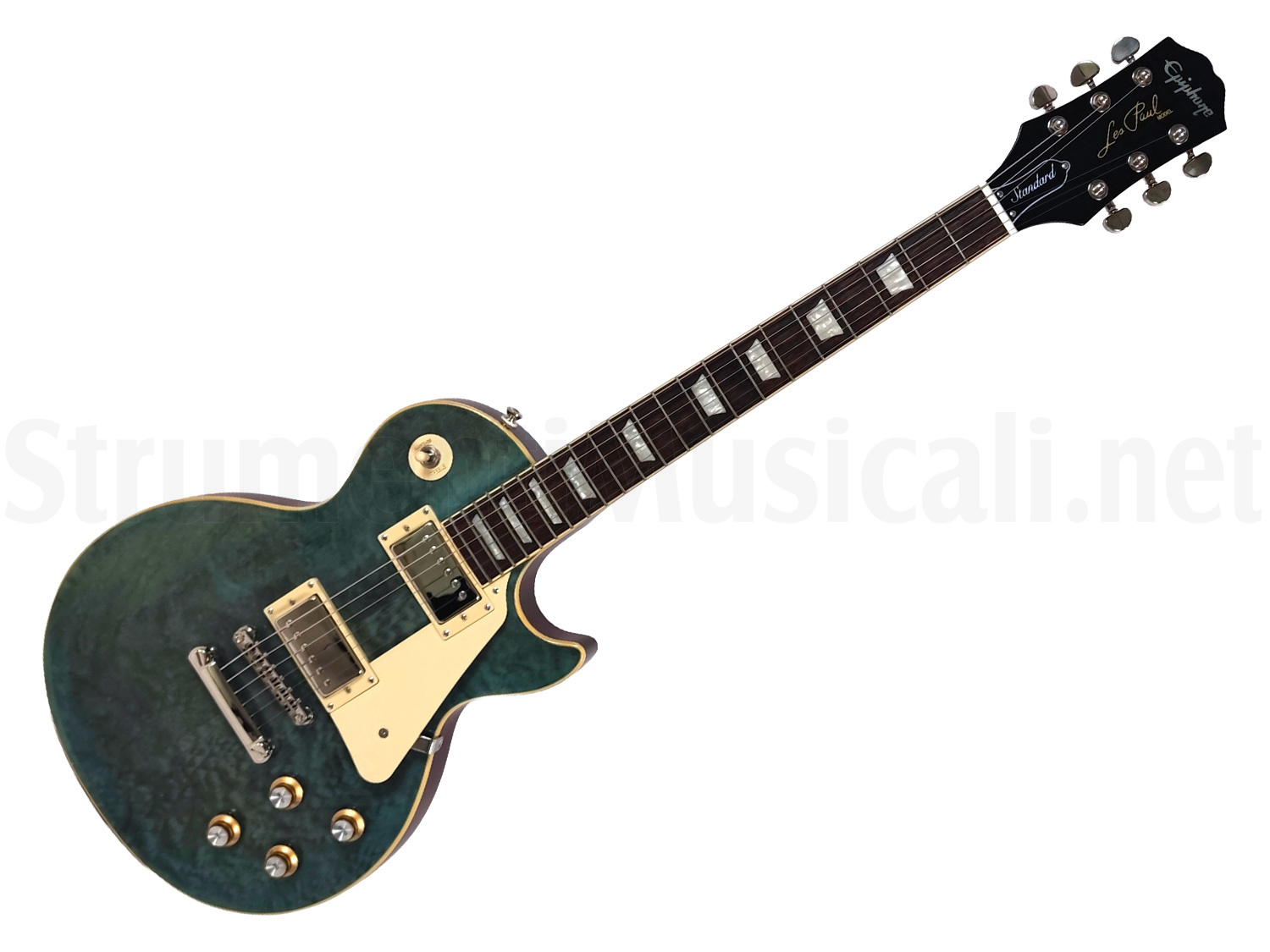 EPIPHONE Les Paul Standard 60s Quilt Translucent Blue a Roma e Milano