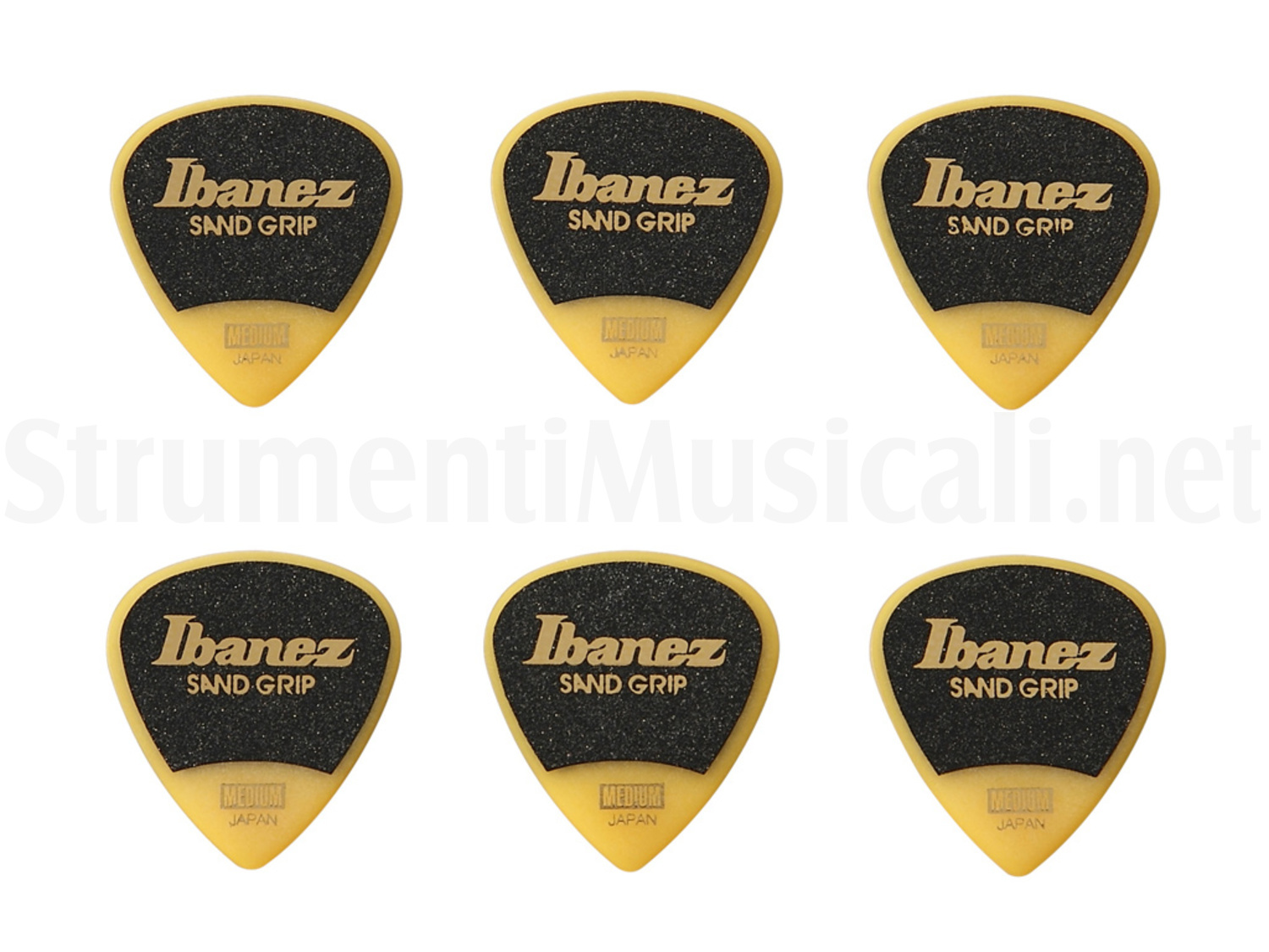 IBANEZ PPA16MSG-YE Plettri Sand Grip Medium Yellow 6pz a Roma e Milano